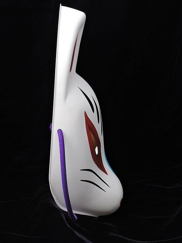 Komendo Byakko Half Face Fox Mask Kitsune PVC Omatsuri Land White Japan ...