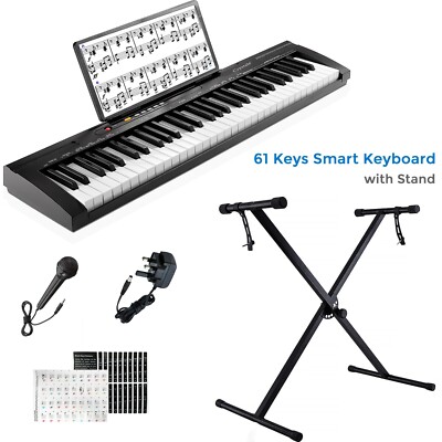 61 Keys Electronic Keyboard Digital Music Piano Instrument, Microphone ...