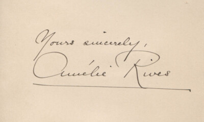 PRINCESS AMELIE RIVES (CHANLER) TROUBETZKOY - AUTOGRAPH SENTIMENT ...
