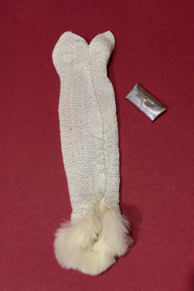 Vintage PREMIER Togs Dress #96 BARBIE Clone White Silver Gown RABBIT ...