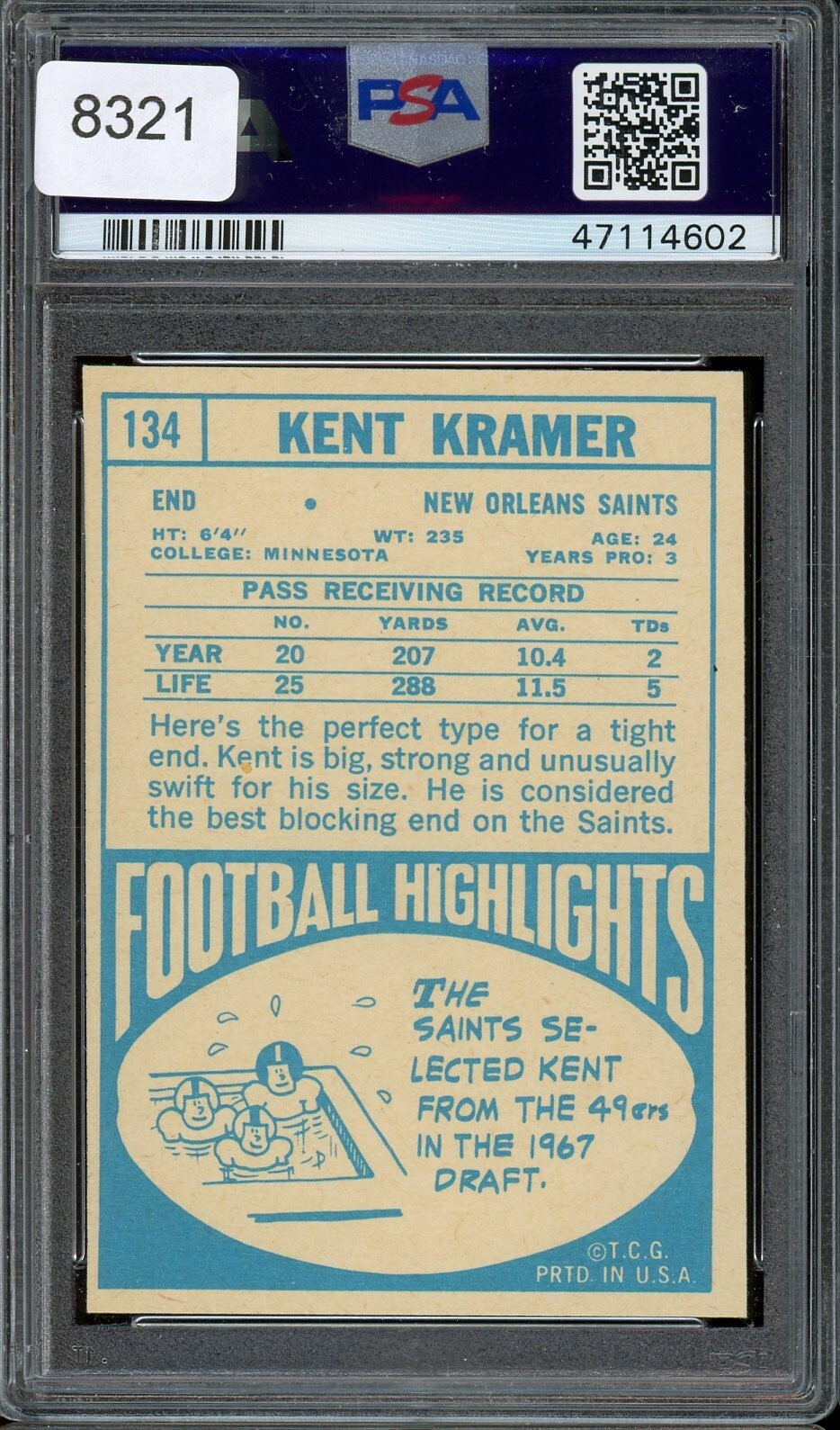 1968 Topps - #134 Kent Kramer (RC) for sale online | eBay