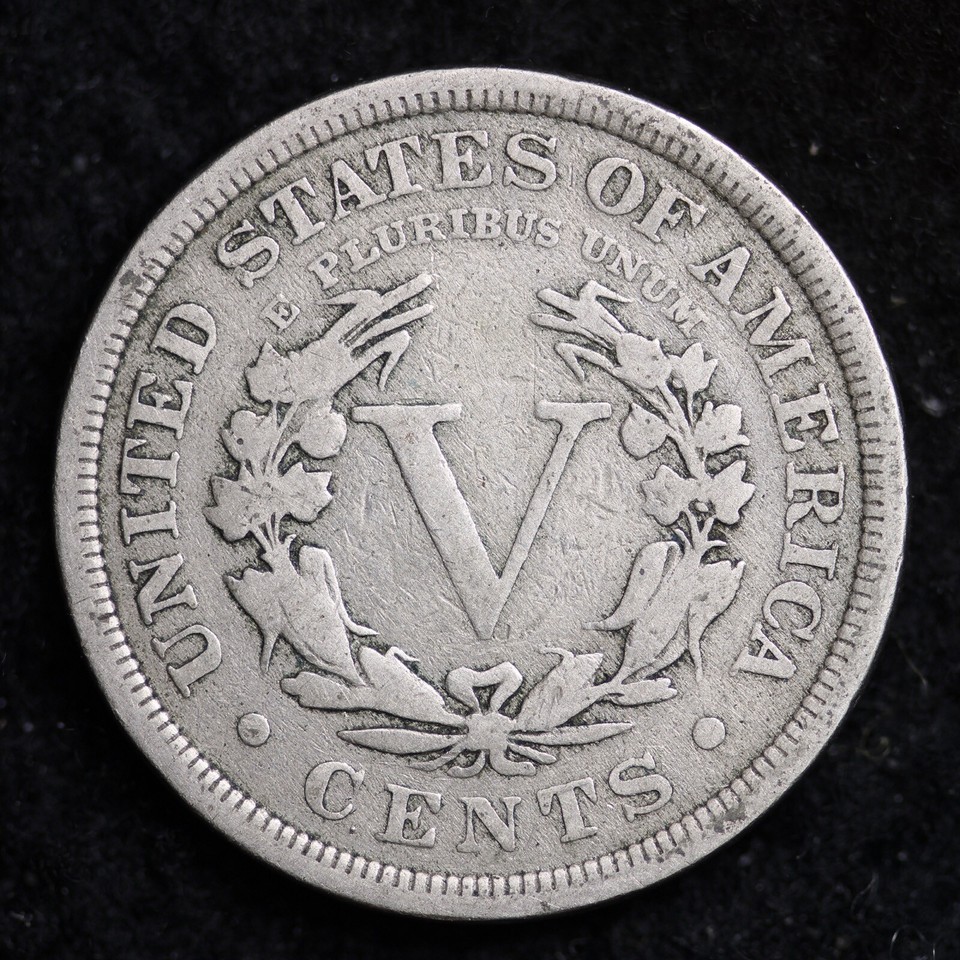 1908 LIBERTY V FIVE CENT NICKEL VF RARE OLD COIN B127 IG | eBay