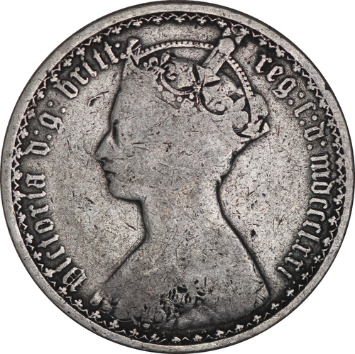 1871 Queen Victoria Silver Gothic Florin Coin - F - SPINK 3893 Die 3 ...