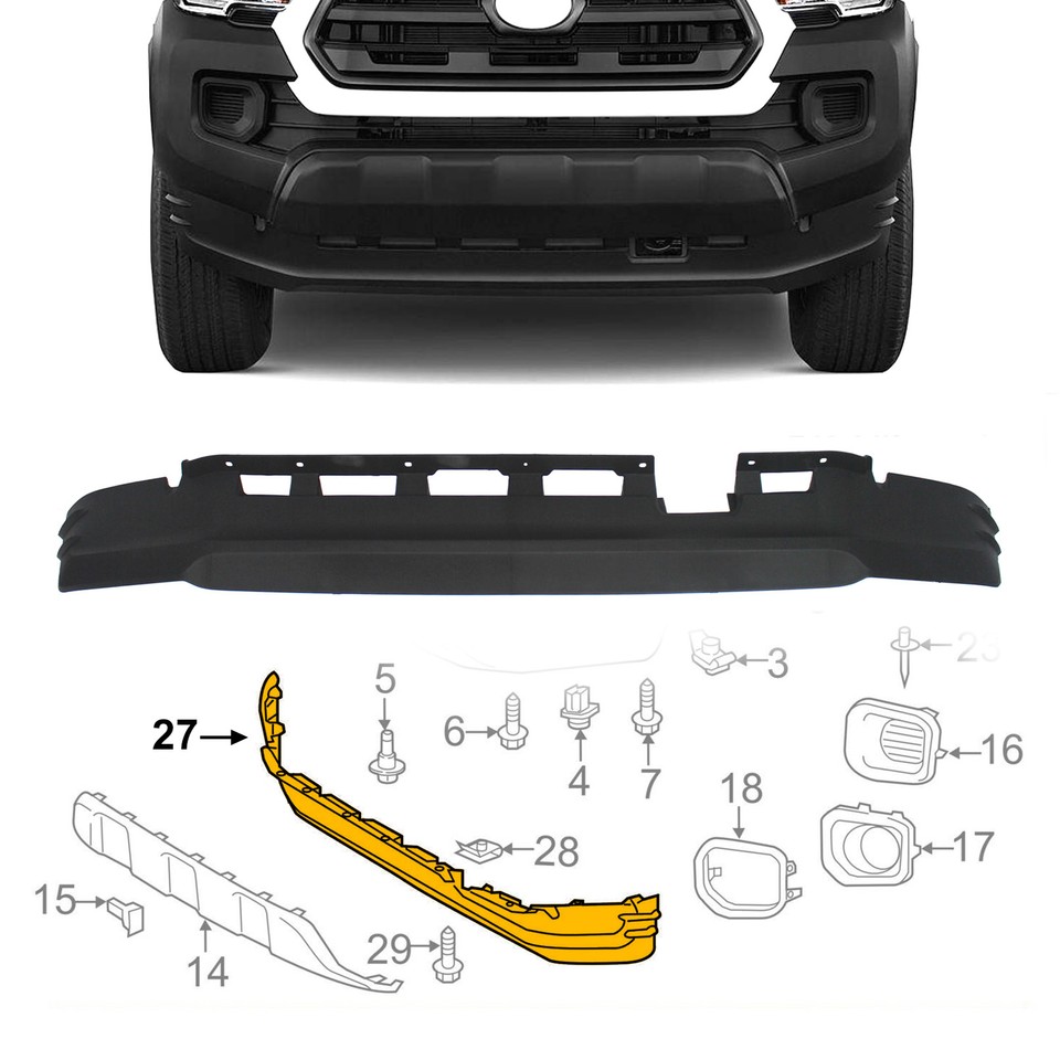 Front Valance Lower Spoiler Air Dam For Toyota Tacoma 2016-2023 ...