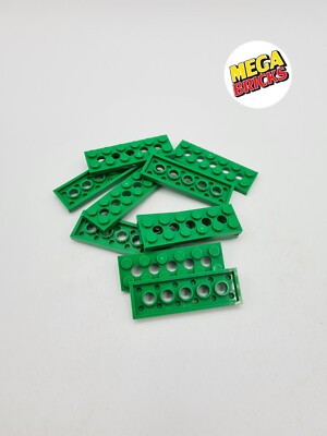 LEGO TECHNIC LOT 10 X PLATE 2X6 W HOLES DARK GREEN REF 32001 / 6382502 ...