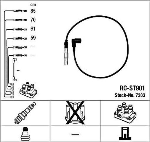 NGK Ignition Cable Kit Black For SEAT Arosa Inca VW Lupo Polo 95-05 ...