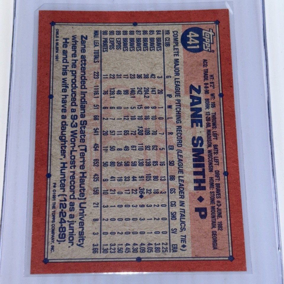 1991 Topps Operation Desert Shield #441 Zane Smith, Pittsburgh Pirates ...