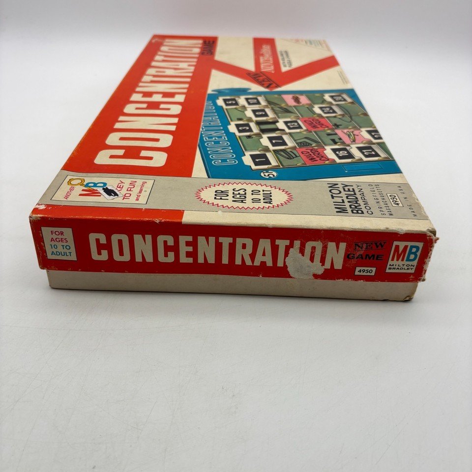 VINTAGE Concentration Game 9th Edition COMPLETE Milton Bradley 1966 TV ...