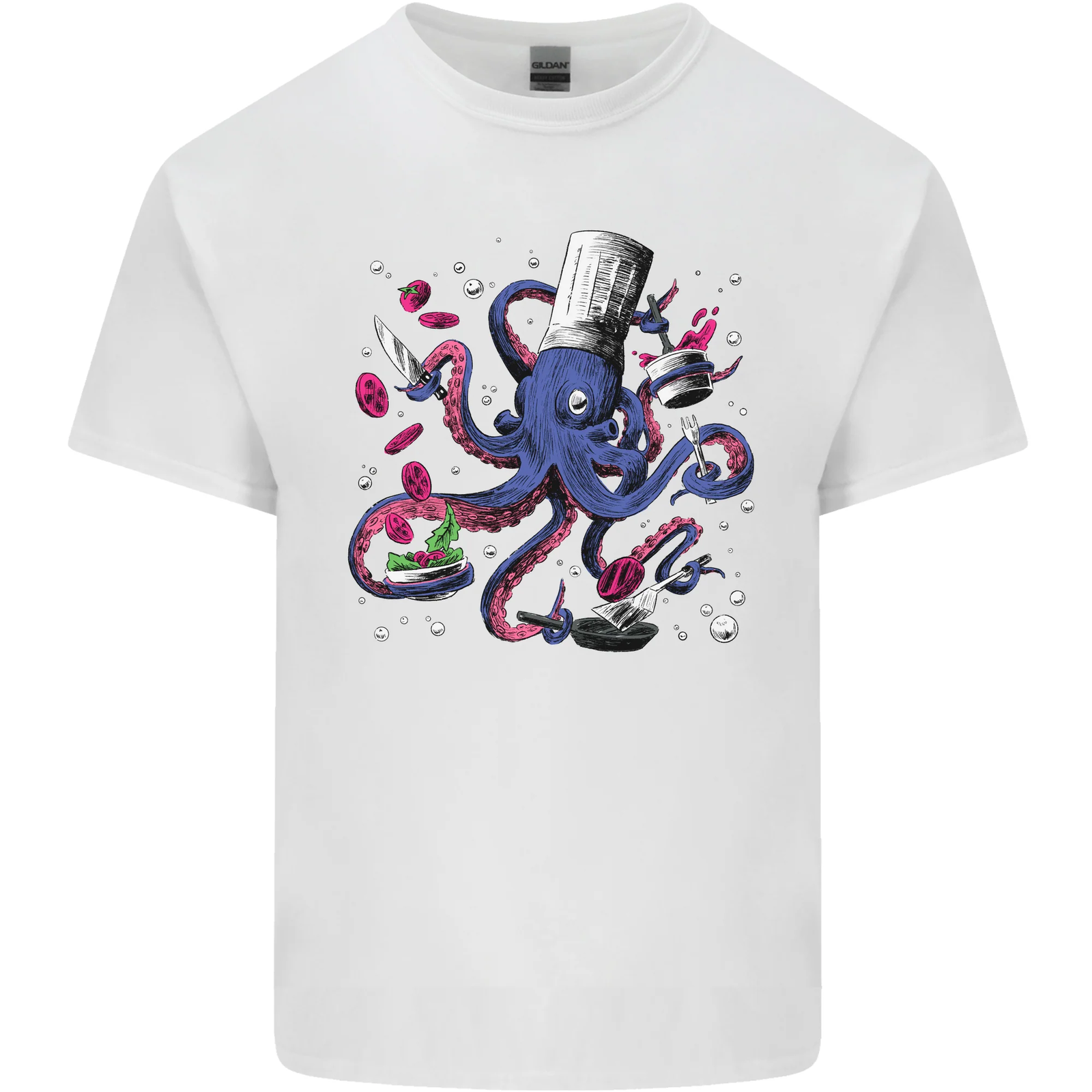 Octo Chef Funny Octopus Cook Cooking Kids T-Shirt Childrens | eBay