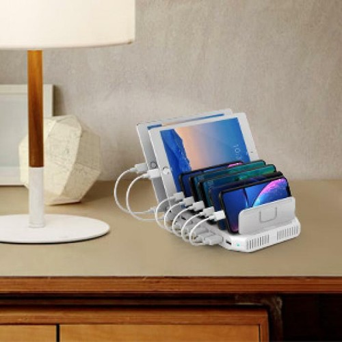 Multi Charging Station 10-Port USB Charger Multiple Devices iPad Tablet ...
