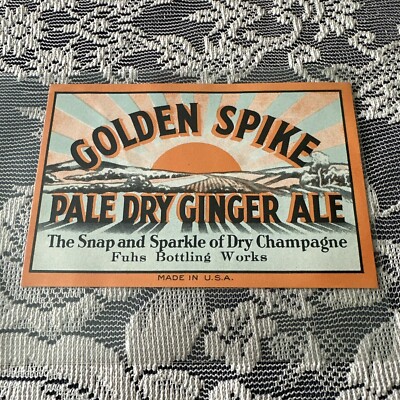 Soda Beverage Unused Paper Labels Golden Spike Ginger Ale | eBay
