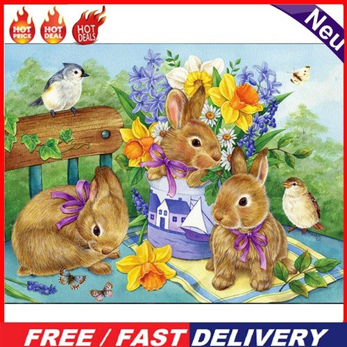 5D DIY Full Round Drill Diamond Painting Rabbit Kit Home Decoration Art ...