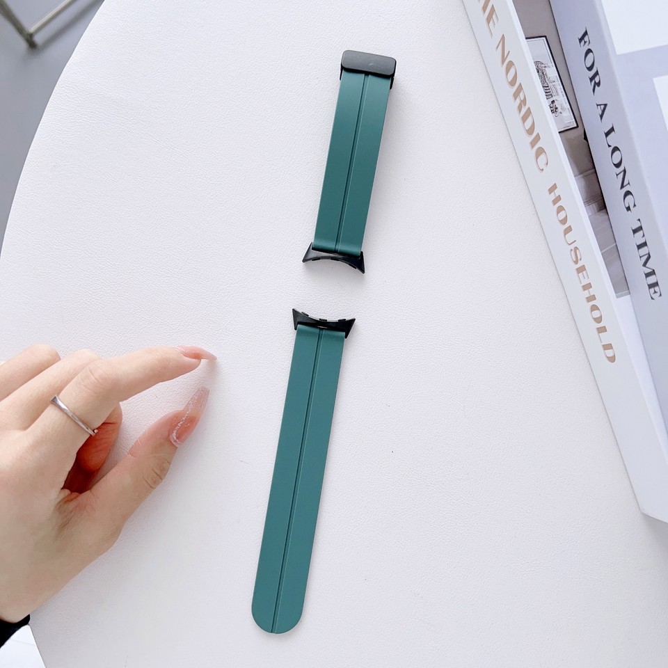 for Google Pixel Watch 20mm Adjustable Silicone Sports Strap Magnetic ...