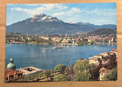 VINTAGE USED POSTCARD - LUCERNE WITH PILATUS, SWITZERLAND | eBay