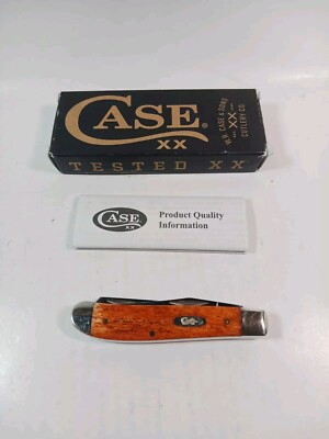 CASE XX 6207 SS Mini TRAPPER Knife chestnut bone w/BOX and paperwork | eBay