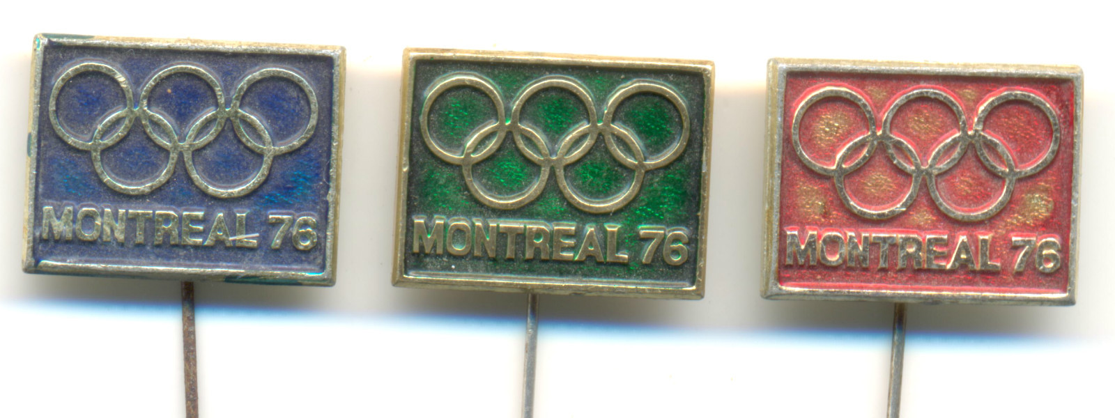 OLYMPIC MONTREAL 1976 XXI Olympic Summer Games - 3 different logo pins ...