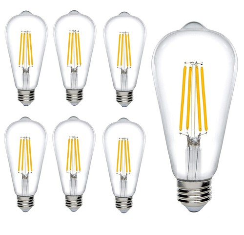 Bioluz Dimmable Edison Light Bulbs - 800 Lumen Soft White 3000K LED ...