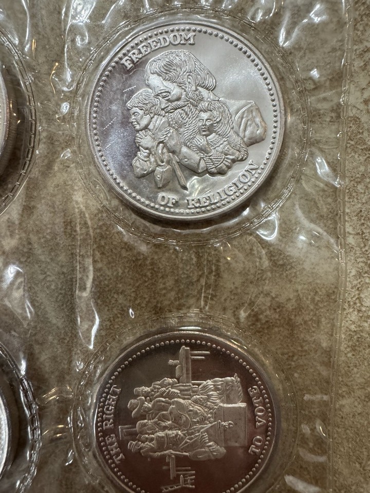 10 Oz Silver 999 Johnson Matthey Freedom Silver Round Set Complete ...
