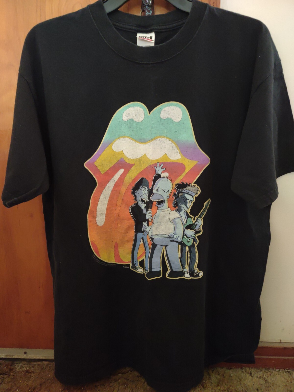 Vintage 2000's Homer Simpson Rolling Stones Concert T-Shirt Mens Size ...