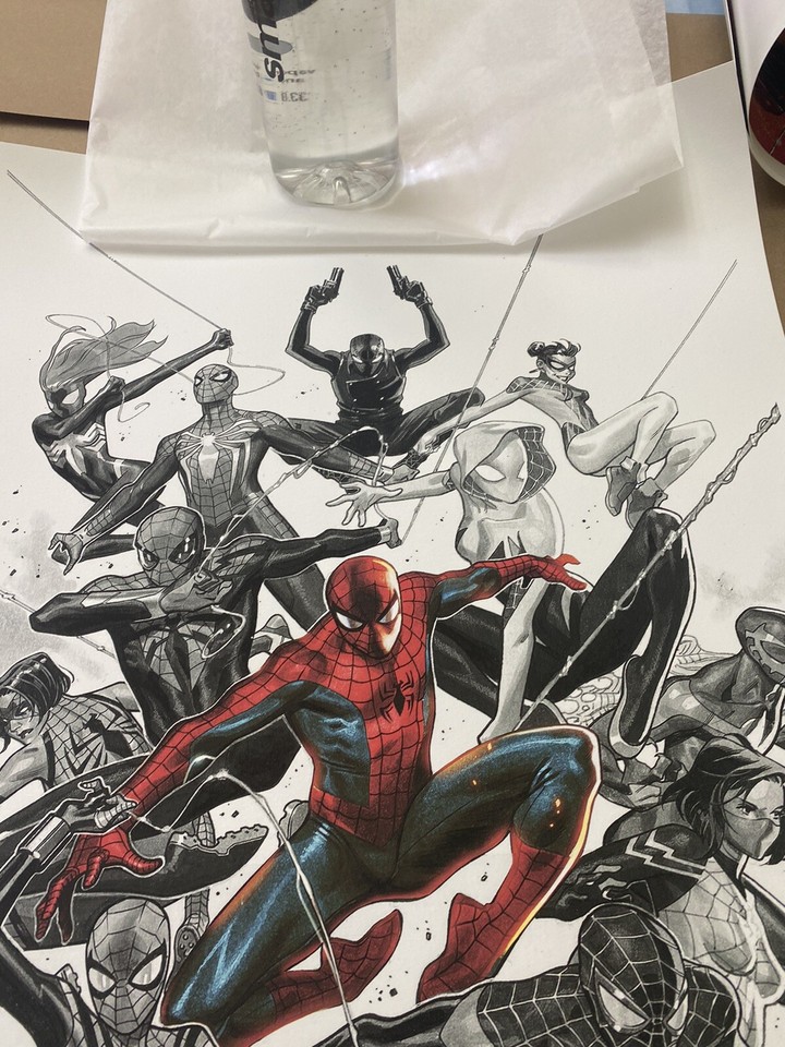 BNG Spider-Geddon #1 - Black And White Variant Print by Jorge Molina ...