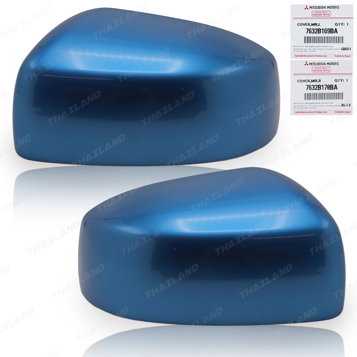 Blue Lh+Rh Wing Side Mirror Cover Cap For Mitsubishi Mirage Attrage ...