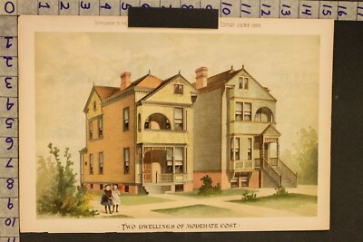 1888 ARCHITECTURE HOME DECOR DESIGN VICTORIAN PRINT SK07 | eBay