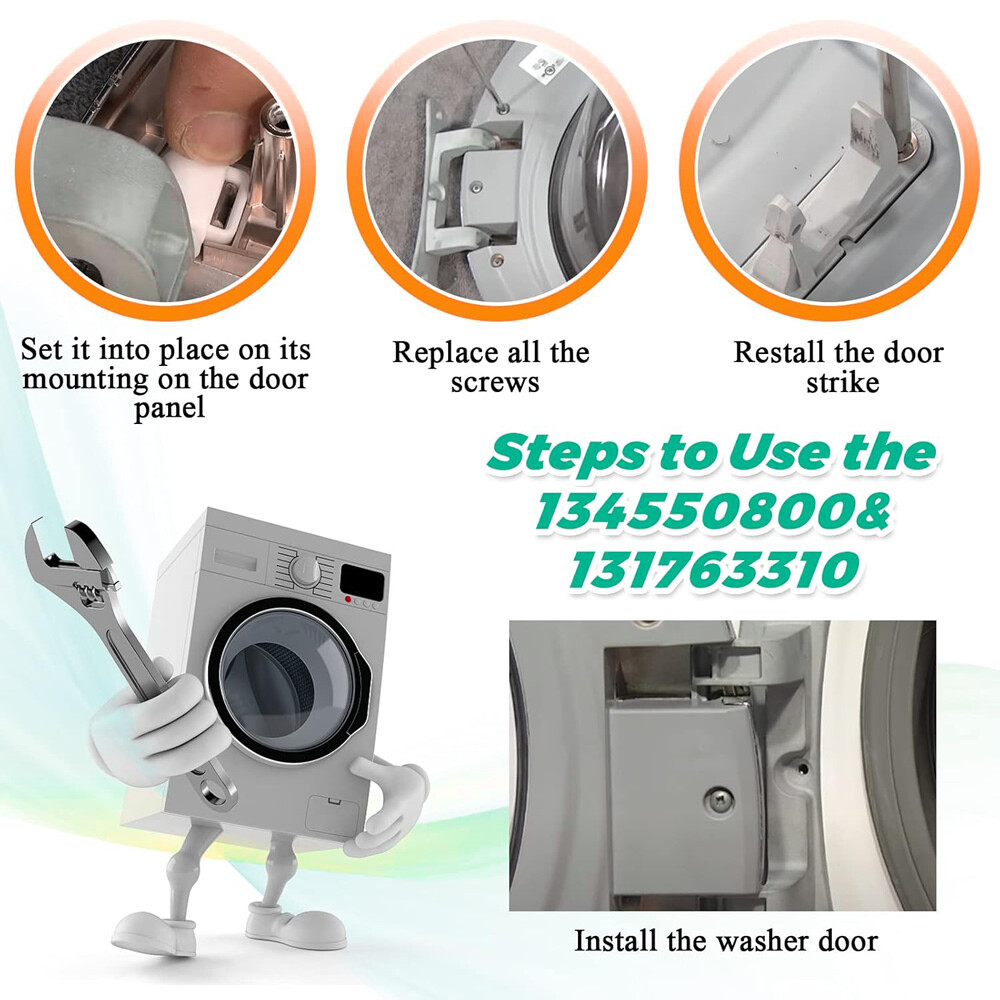 Upgraded 134550800 Affinity Washer Door Hinge with Bushings & 131763310 ...
