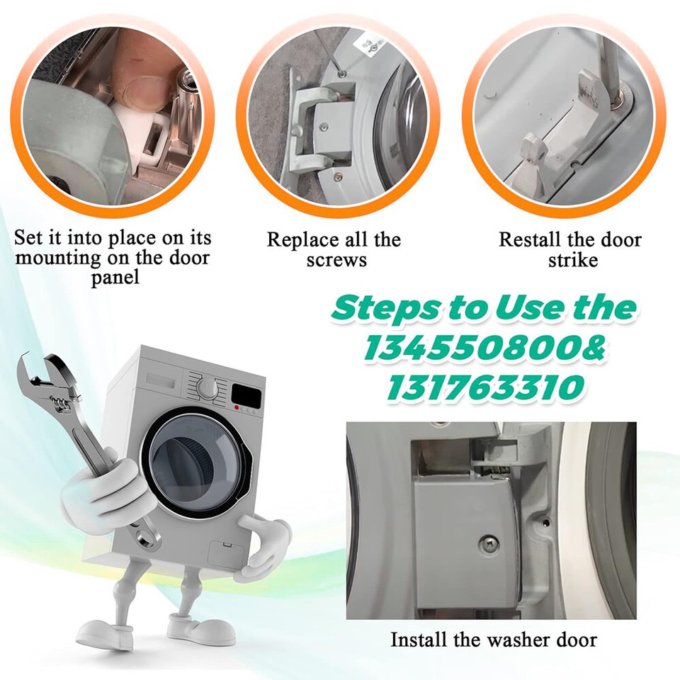 Upgraded 134550800 Affinity Washer Door Hinge with Bushings & 131763310 ...