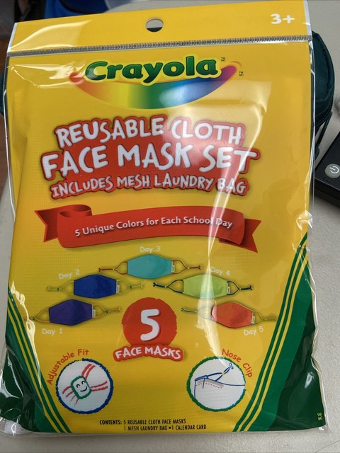 Crayola 170-220542 Kids Reusable Cloth Face Mask Set - Multicolor for ...