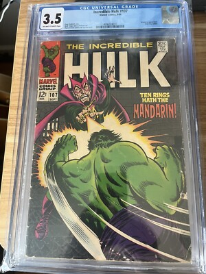 Incredible Hulk #107 Silver Age Vintage Marvel Comic 1968 CGC 3.5 | eBay