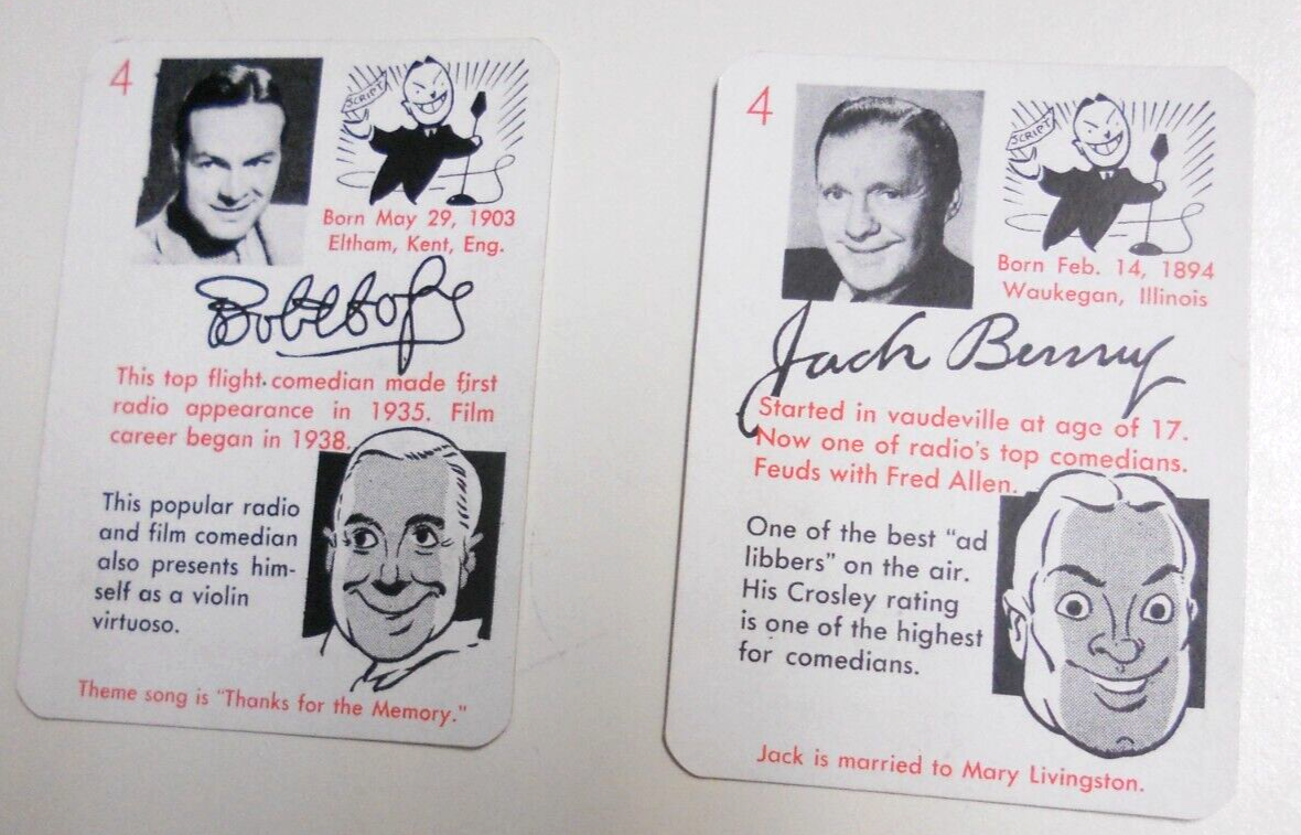 Rare and Scarce: Cards of Bob Hope & Jack Benny from 1945 AUTOGRAPH ...