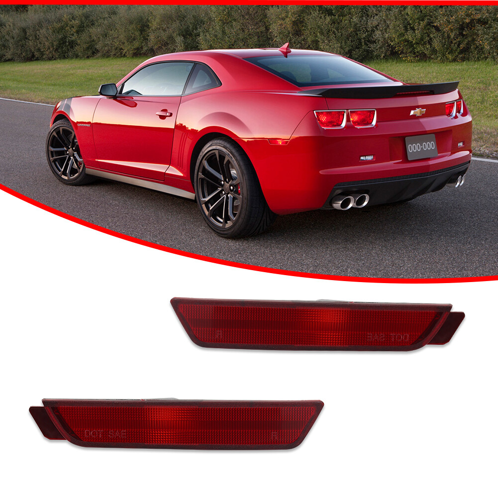 Rear Bumper Side Marker Light Red Lens Reflector Set For 2010-15 Chevy ...