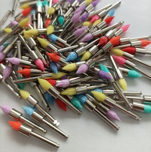100 Pcs Dental Nylon Polishing Pointed Latch Polisher Prophy Brush ...