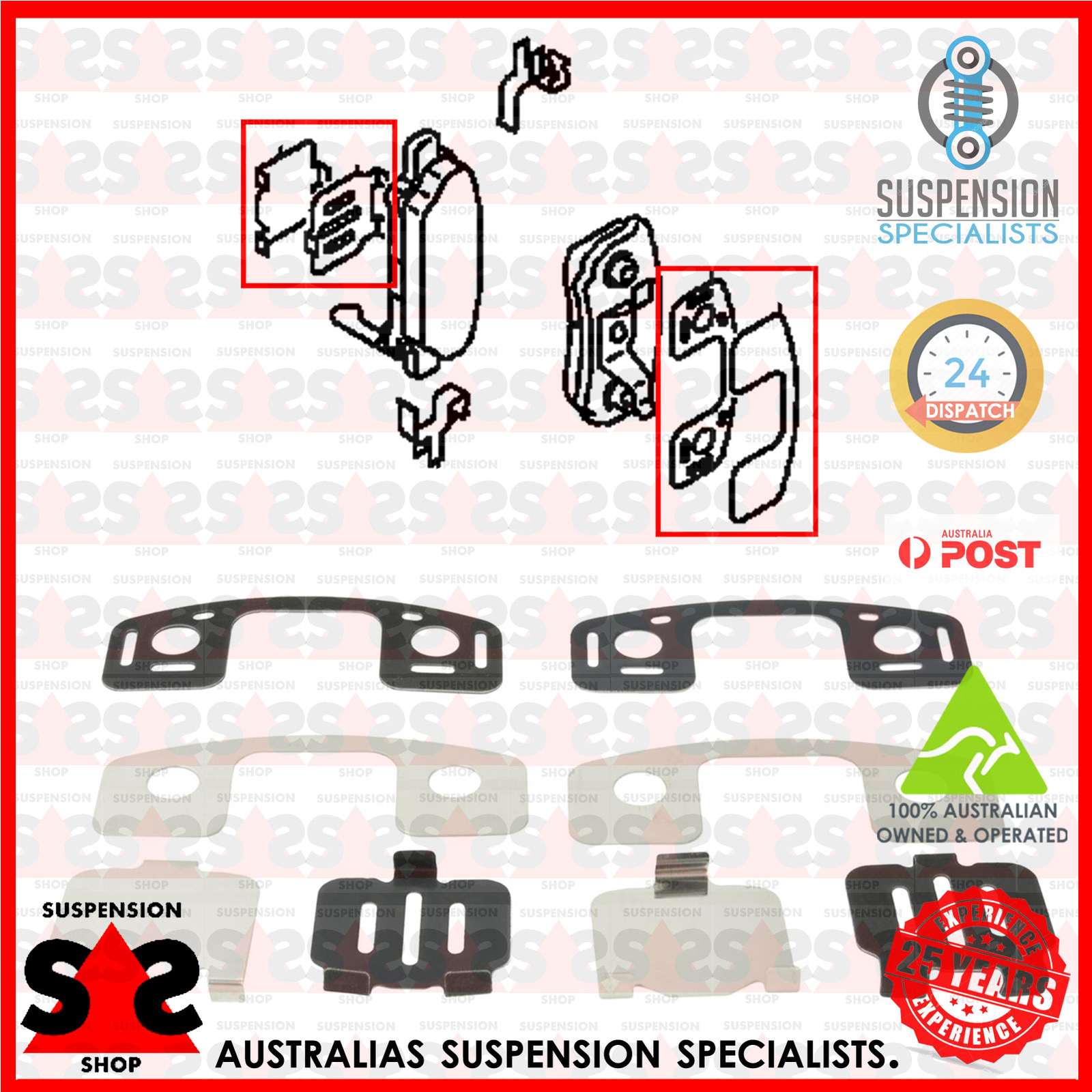 Rear Axle Both Sides Anti-Squeal Foil, Brake Pad (Back Plate) Suit ...