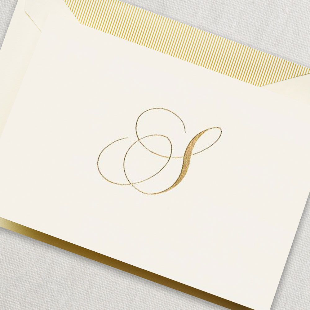 NEW Crane & Co Engraved S Initial Note Card Set 10pce | eBay