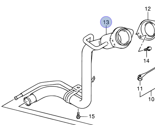 NEW Genuine Suzuki SX4 PETROL 1.5 1.6 Fuel Filler Pipe Neck 89201-79J11 ...