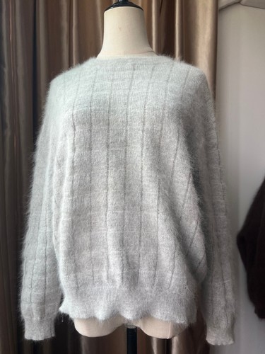 Angora Sweater Blended Jumper Fluffy Fuzzy Super Soft Pullover Side ...