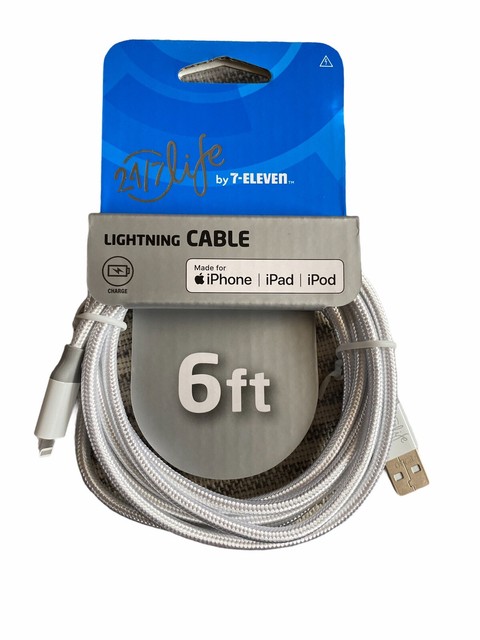 Charge Cord 24/7 Life by 7-11 Lightning Cable 6ft iPhone iPad iPod for ...