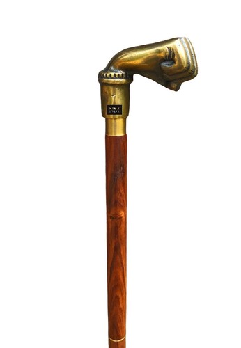 Brass Walking Cane Fisted Walking Stick Fist Cane Carved Walking Stick ...