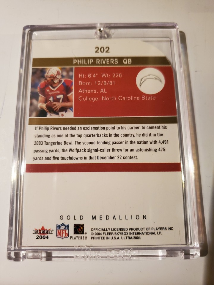 2004 Fleer Ultra - Gold Medallion #202 Philip Rivers (RC) not graded ...