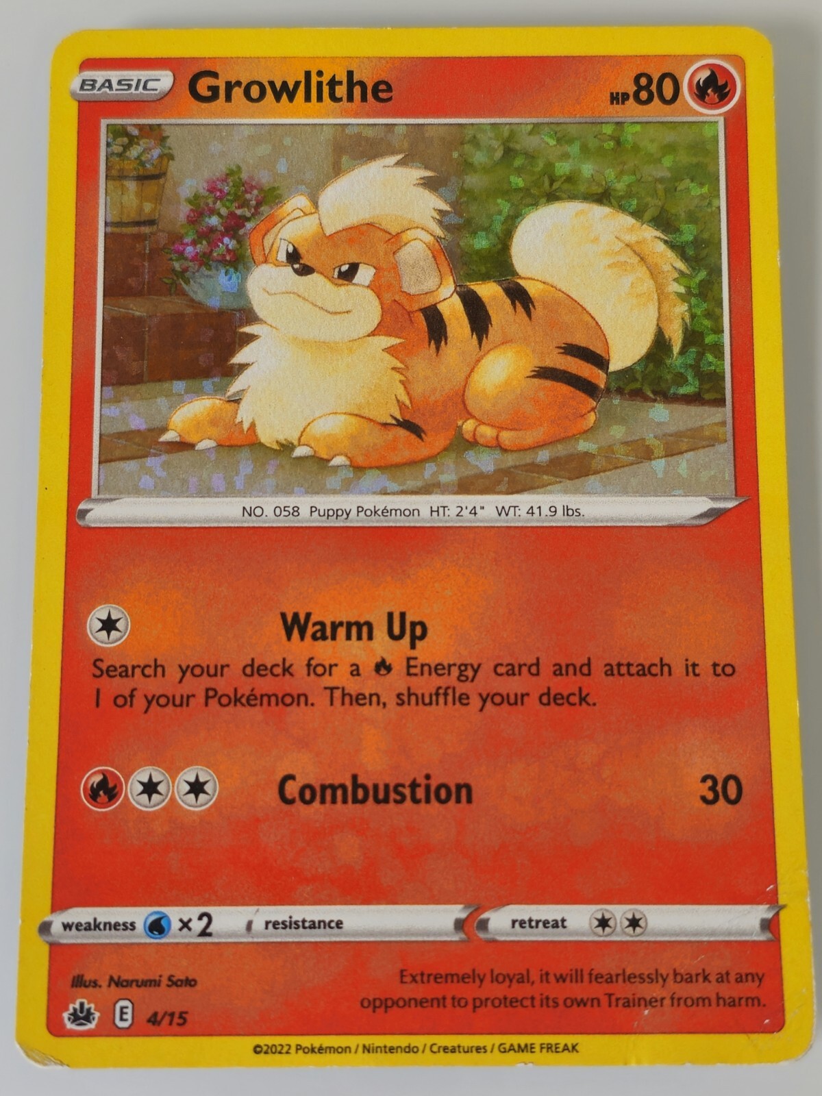 Pokémon TCG Growlithe McDonald's Promos 2022 4/15 Holo Holo Rare for ...