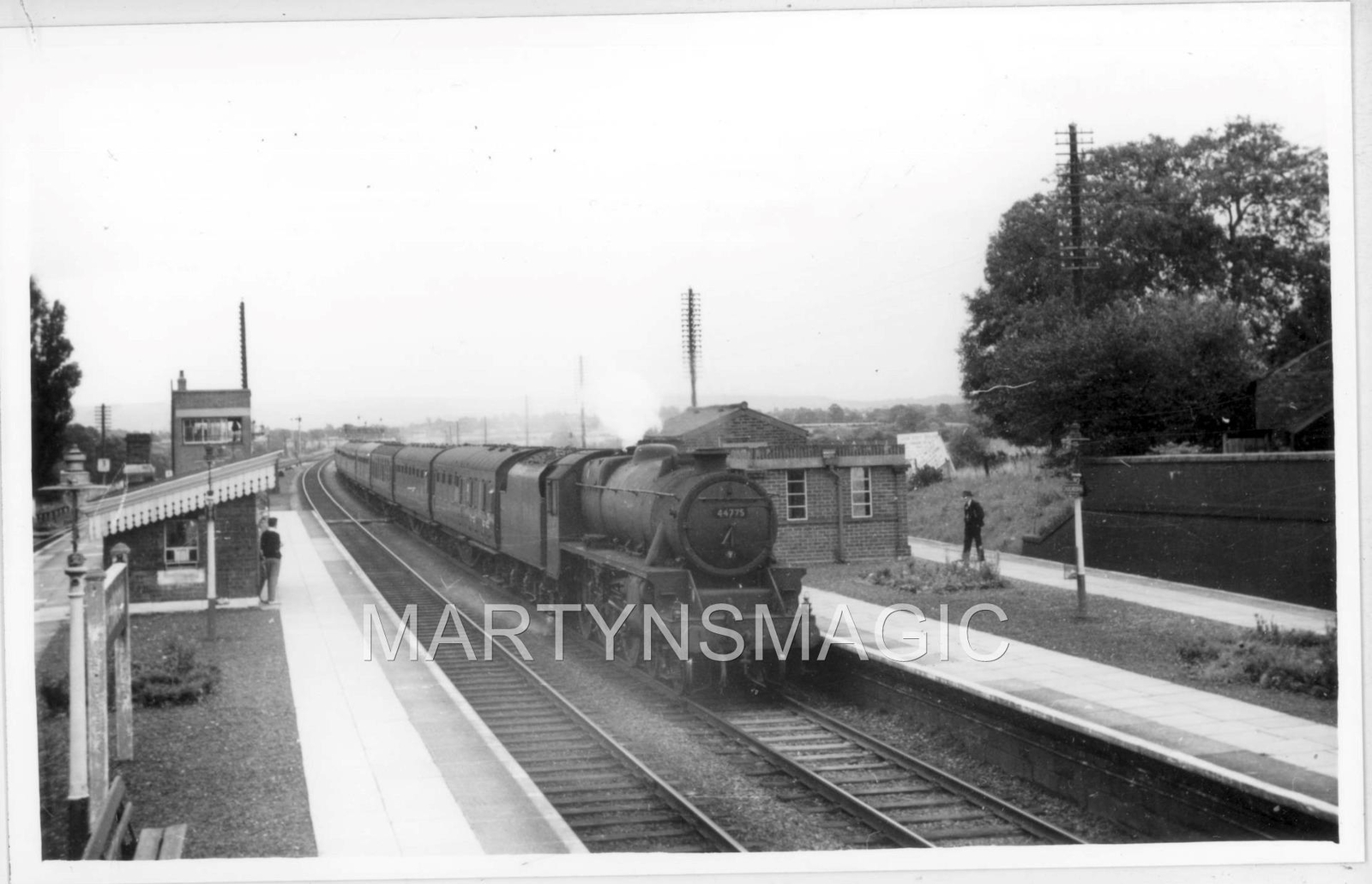 B 32-Real photograph (wet room print) Railway Churchdown Station with ...