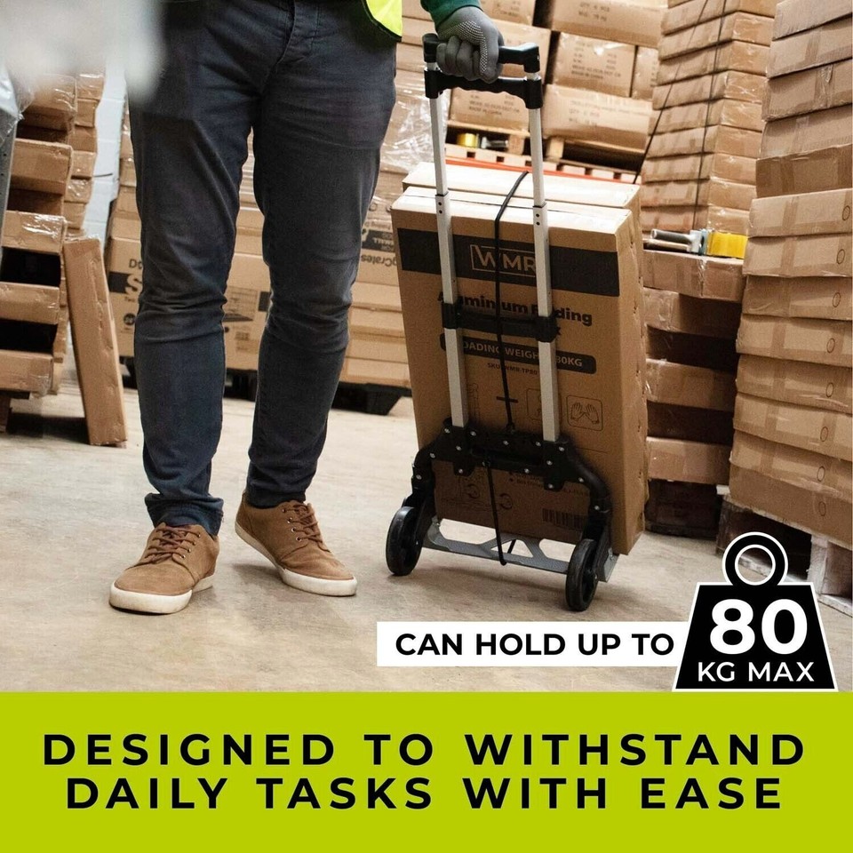 80kg Heavy Duty Folding Cart Portable Foldable Hand Sack Trolley Truck ...