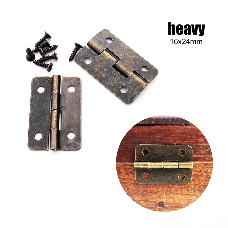 12pcs Mini Small Flat Jewelry Chest Gift Wine Music Wooden Box Hinge ...