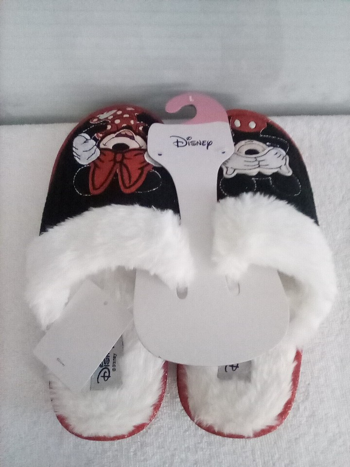 NWT WOMEN DISNEY🩰 SIZE 9/10 "MICKEY & MINNIE" PEEK-A-BOO SLIPPERS | eBay