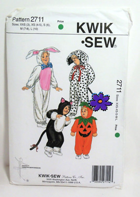 Childrens Costumes Halloween Pumpkin Bunny Cat Dog KWIK SEW SEWING ...