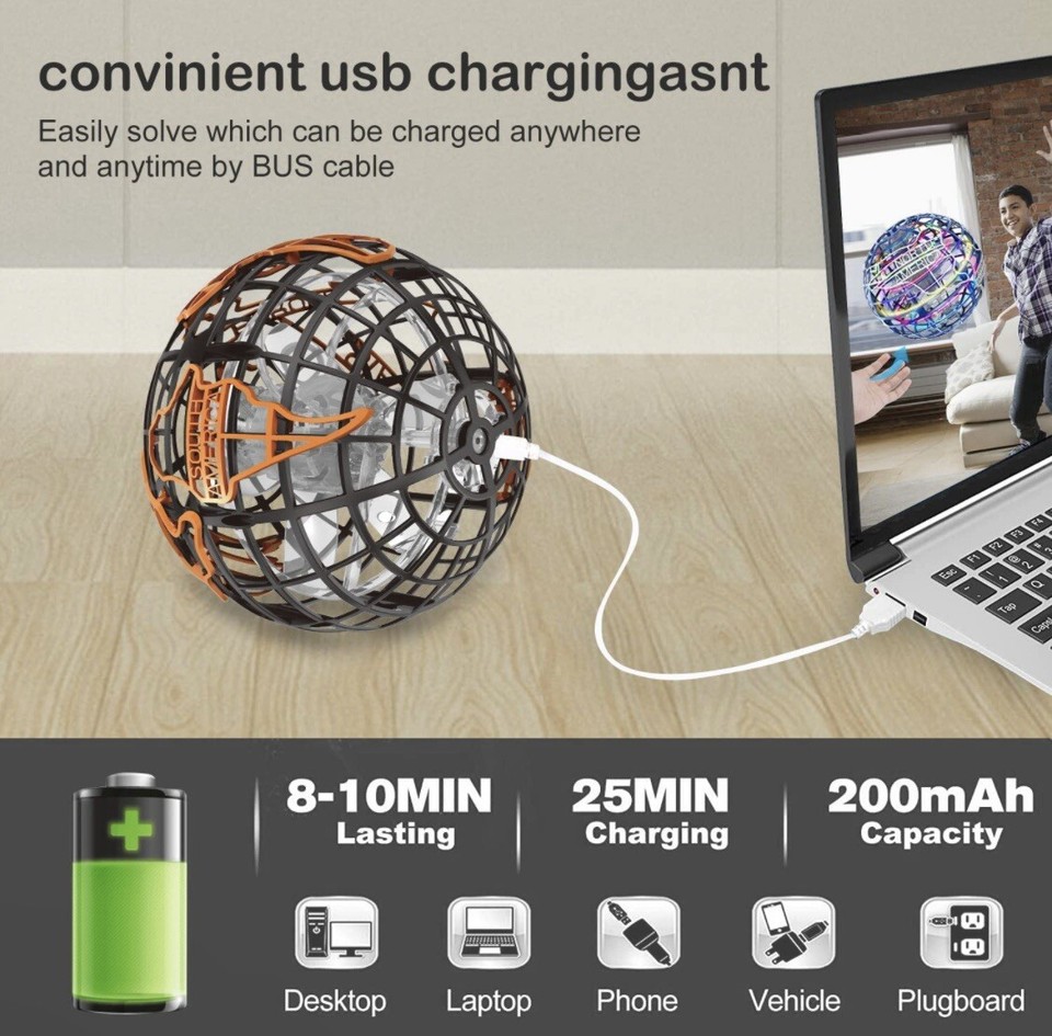 Outdoor Toys w/ Infinity orb Toys Shape Magic Controller Flying Toy orb ...