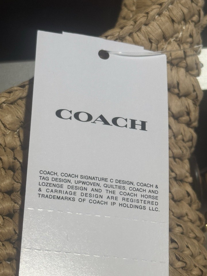 Ships ASAP! Coach Brooklyn Small Straw Shoulder Bag 28 | eBay