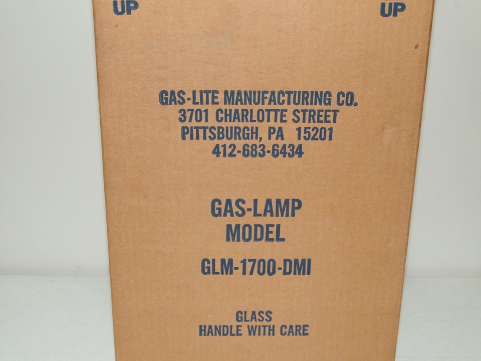 New! NOS! SEALED! Vtg GAS-LITE Mfg. Co. "GAS LAMP" (#GLM-1700-DMI) Made ...