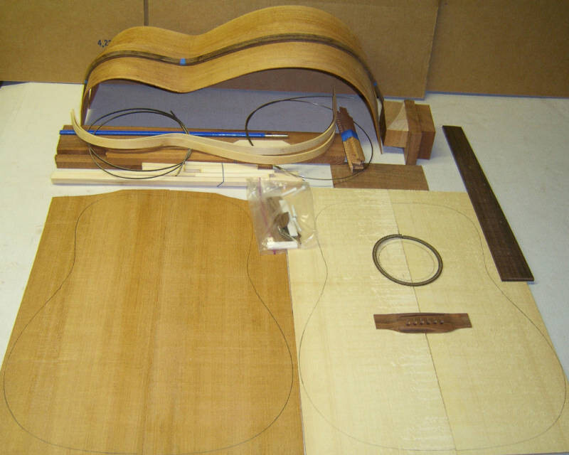 DIY Economy Budget Acoustic Handcraft Custom GUITAR KIT-OM/solid Wood ...